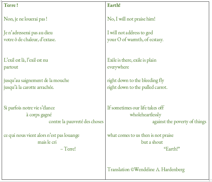 Marie-Claire Bancquart & Wendeline Hardenberg: Terre/ Earth, from “With ...